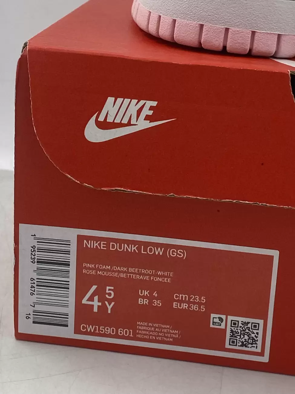 36188 - Nike Dunk Low Pink Foam Red White (GS) | Item Details - AfterMarket