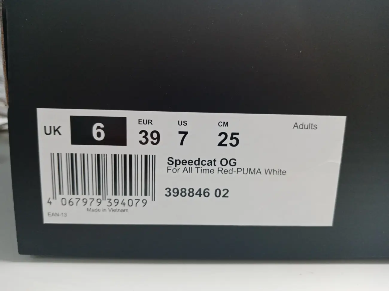 61855 - Puma Speedcat OG Red White | Item Details - AfterMarket